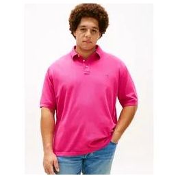 Tommy Hilfiger Big & Tall Poloshirt "1985 - REGULAR", Herren, Gr. 4XL, eccentric magenta, Jersey, Obermaterial: 96% Baumwolle, 4% Elasthan, TOMMY HILFIGER BIG & TALL, unifarben, regular fit h&uuml;ftlang, Rundhals, eingesetzt Flachstrickb&uuml;ndchen, Shirts, elastisch, Regular Fit f&uuml;r gro&szlig;e Gr&ouml;&szlig;en