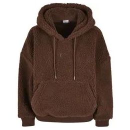 Kapuzenpullover Karl Kani "Karl Kani Damen KW223-058-2 Small Signature Teddy OS Hoddie", Damen, Gr. S, schwarz braun, 100% Polyester, unifarben, normal, ohne Ausschnitt, Pullover Kapuzenpullover