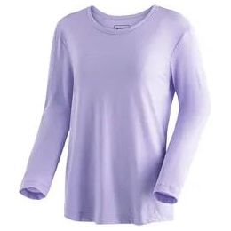 Langarmshirt Maier Sports "Long Sleeve Jersey W", Damen, Gr. M, helllila, 50% Baumwolle, 50% Polyester, Rundhals, Shirts Langarmshirt