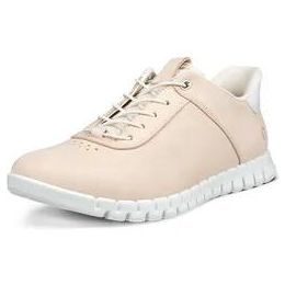 Slip-On Sneaker Ecco "GRUUV LITE", Damen, Gr. 38, natur, wei&szlig;, Nubukleder, unifarben mit Farbeinsatz, Schuhe, Slipper, Schlupfschuh, Freizeitsneaker mit elastischen Schn&uuml;rsenkeln