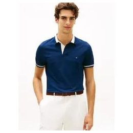 Poloshirt Tommy Hilfiger "CONTRAST COLLAR BLOCK", Herren, Gr. L, carbon navy, Jersey, Obermaterial: 96% Baumwolle, 4% Elasthan, unifarben, regular fit taillenbedeckt, Rundhals, eingesetzt angesetztes B&uuml;ndchen, Shirts, Regular fit mit Polokragen