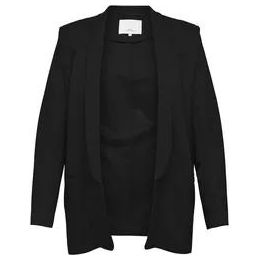 Jackenblazer Only CARMAKOMA "CARPOPTRASH-ELLY LIFE L/S BLAZER TLR", Damen, Gr. 42, schwarz, Web, Obermaterial: 63% Viskose, 32% Nylon, 5% Elasthan, unifarben, regular fit normal, Blazer