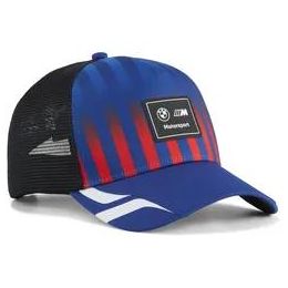 Flex Cap Puma "BMW M MOTORSPORT Lifestyle Trucker Cap Erwachsene", Gr. onesize, pro blau, Futter Vorderteil: 100% Polyester, gestreift, Caps