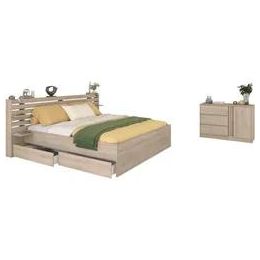 Schlafzimmer-Set Parisot "Escale 29", braun, ohne Matratze, B/H: 180cm x 200cm, Schlafzimmerm&ouml;bel-Sets