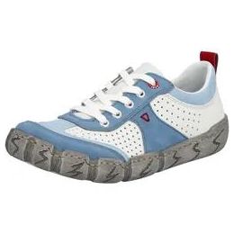 Sneaker Rieker, Herren, Gr. 37, blau, wei&szlig;, Lederimitat, Schuhe Sneaker, Schn&uuml;rschuh, Halbschuh, Freizeitsneaker mit Perforation