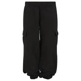 Cargohose Urban Classics "Urban Classics Girls Ripstop Cargo Pants 3/4", M&auml;dchen, Gr. 158/164, Normalgr&ouml;&szlig;en, schwarz, 100% Baumwolle, unifarben, normal, Hosen Cargohose