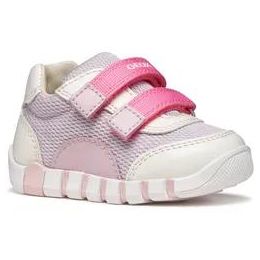 Lauflernschuh Geox "B IUPIDOO GIRL", Baby, Gr. 21, lila, wei&szlig;, Lederimitat, Mesh, Mesh, kontrastfarbene Details, Schuhe Lauflernschuh, Babyschuh im Pastell-Look, Gr&ouml;&szlig;enschablone zum Download