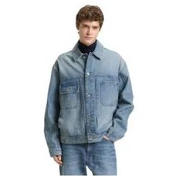 Jeansjacke Tom Tailor DENIM, Herren, Gr. XXL, tinted blau denim, Denim/Jeans, Obermaterial: 100% Baumwolle, unifarben, regular fit normal, Manschette, Jacken Jeansjacke, mit Taschen