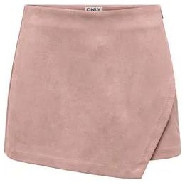 Hosenrock Only "ONLMIST-STINA LIFE MW FAUX SUE SKORT PNT", Damen, Gr. XL, misty rose, Web, Obermaterial: 95% Polyester, 5% Elasthan, unifarben, kurz, R&ouml;cke, aus weichem Wildlederimitat
