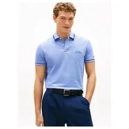 Poloshirt Tommy Hilfiger "OXFORD TWO TONE REGULAR PLACKET", Herren, Gr. XL, regal blau, wei&szlig;, Jersey, Obermaterial: 100% Baumwolle, unifarben, regular fit normal, Rundhals, eingesetzt abgesteppte Kante, Shirts, Regular fit mit Polokragen