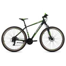 KS-Cycling Mountainbike KS CYCLING "Hardtail 29'' Morzine schwarz-gr&uuml;n 21 G&auml;nge" Gr. 48, schwarz, gr&uuml;n, schwarz, Fahrr&auml;der, 48cm, 29 Zoll (73,66cm) hinten: 29 Zoll (73,66cm)
