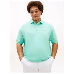 Tommy Hilfiger Big & Tall Poloshirt "1985 - REGULAR", Herren, Gr. 4XL, arctic aqua, Jersey, Obermaterial: 96% Baumwolle, 4% Elasthan, TOMMY HILFIGER BIG & TALL, unifarben, regular fit h&uuml;ftlang, Rundhals, eingesetzt Flachstrickb&uuml;ndchen, Shirts, elastisch, Regular Fit f&uuml;r gro&szlig;e Gr&ouml;&szlig;en