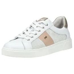 Sneaker Nero Giardini "Nero Giardini Sneaker Leder", Damen, Gr. 36, wei&szlig;, gold, Leder, Schuhe Sneaker