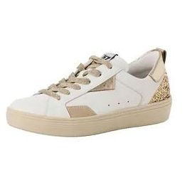 Sneaker Tamaris "Tamaris Sneaker Leder", Herren, Gr. 40, wei&szlig;, gold, Leder, Schuhe Sneaker