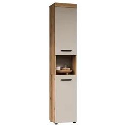 Hochschrank Welltime "Isera", kaschmir, evoke eiche, B:36cm H:184cm T:31cm, Holzwerkstoff, Schr&auml;nke, Hochschrank, Badschrank mit 2 T&uuml;ren und 1 offenem Fach &ndash; (B/T/H) 36 /31/184 cm