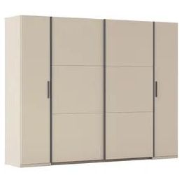 Schwebet&uuml;renschrank Rauch "Kleiderschrank Dreht&uuml;renschrank Schrank Garderobe KRONACH TOPSELLER", champagner, griffleisten graumetallic, B:268cm H:210cm T:59cm, Holzwerkstoff, Schr&auml;nke, Schwebet&uuml;renschrank, mit Dreh- und Schwebet&uuml;ren und vielen Einlegeb&ouml;den MADE IN GERMANY
