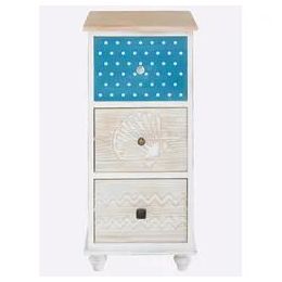 Kommode Heine HOME, wei&szlig;, natur, B:35cm H:75,5cm T:30cm, Sideboards, Kommode