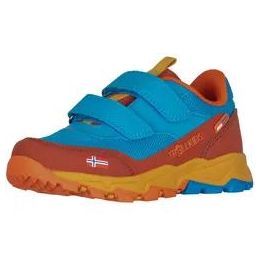 Outdoorschuh Trollkids "KIDS PREIKESTOLEN HIKER", Kinder, Gr. 38, rot clay, dynamic blau, mustard, Synthetik, Textil, Schuhe Outdoorschuh, wasserdicht