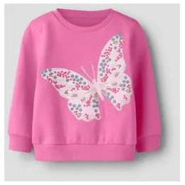 Sweatshirt name it "NMFDARITA LS NREG SWEAT UNB", M&auml;dchen, Gr. 98, strawberry moon, Sweatware, Obermaterial: 80% Baumwolle, 20% Polyester, bedruckt, unifarben, normal normal, Rundhals, Rippb&uuml;ndchen, Sweatshirts Sweatshirt