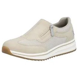 Slipper Rieker, Damen, Gr. 36, beige, Lederimitat, Basic, Schuhe Slipper, Slip-on Sneaker, Halbschuh, Freizeitschuh mit Rei&szlig;verschluss