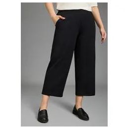 Culotte LAURA SCOTT CURVE, Damen, Gr. 42, N-Gr, schwarz, Sweatware, Obermaterial: 95% Baumwolle, 5% Elasthan, unifarben, Basic, kn&ouml;chelfrei, Hosen Culotte, mit innenliegendem Gummizug im Bund, aus Baumwolle und Elasthan