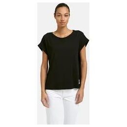 Smith & Soul Rundhalsshirt SMITH & SOUL, Damen, Gr. L, schwarz, Single Jersey, Material: 46% Baumwolle, 46% Lyocell, 8% Elasthan, unifarben, oversize normal, Rundhals, angeschnitten gerader Abschluss, Shirts Rundhalsshirt, mit &uuml;berschnittenen Schultern