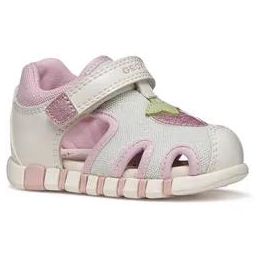 Lauflernschuh Geox "B SANDAL IUPIDOO GIR", Baby, Gr. 23, wei&szlig;, rosa, Lederimitat, Textil, Schuhe Lauflernschuh, Babyschuh mit s&uuml;&szlig;em Aufn&auml;her, Gr&ouml;&szlig;enschablone zum Download