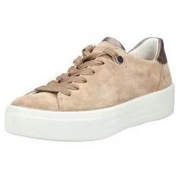 Plateausneaker Legero "Legero Sneaker Veloursleder", Herren, Gr. 38, beige, Veloursleder, Schuhe Plateausneaker