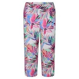 Schlupfhose GOLDNER "Kurzgr&ouml;&szlig;e Jerseyhose mit Palmen-Print", Damen, Gr. 23, K-Gr, bunt (bunt, gemustert), Obermaterial: 95% Viskose CV. 5% Elasthan EL., weit, Hosen Schlupfhose, seitliche Eingriffstaschen