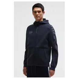 Kapuzensweatjacke CAMP DAVID, Herren, Gr. XXL, blau, Material: 77% Baumwolle, 15% Polyester, 8% Elasthan, bedruckt, relaxed fit normal, hoch geschlossener Ausschnitt, eingesetzt B&uuml;ndchen, Sweatjacken, mit reflektierenden Details