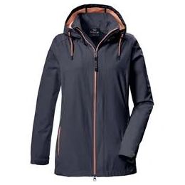 Softshelljacke "GS 96 WMN SFTSHLL JCKT", Damen, Gr. 40, dunkelblau, Oberseite: 100% Polyester;R&uuml;ckseite: 100% Polyester;Futter: 100% Polyester;Futter 2: 100% Polyester, G.I.G.A. DX BY KILLTEC, Jacken Softshelljacke, Wasserabweisende Softshelljacke mit abnehmbarer Kapuze