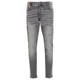 Bequeme Jeans 2Y Premium "2Y Premium JULIO RIPPED SLIM FIT JEANS", Herren, Gr. 30, Normalgr&ouml;&szlig;en, grau, 98% Baumwolle, 2% Elasthan, unifarben, Jeans