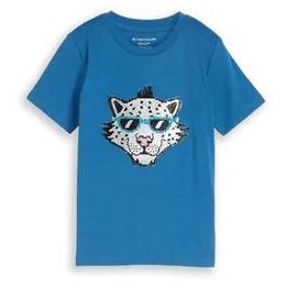 T-Shirt Tom Tailor, Jungen, Gr. 92/98, federal blau, Jersey, Obermaterial: 100% Baumwolle, bedruckt, regular fit normal, Rundhals, gerader Abschluss, Shirts T-Shirt, mit Print