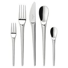 Villeroy & Boch Besteck-Set VILLEROY & BOCH "Tafelbesteck NewMoon 30er Set silber", silber, 30 tlg., Essbesteck-Sets