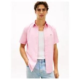Kurzarmhemd Tommy Hilfiger "FLEX POPLIN SOLID", Herren, Gr. XL, N-Gr, classic pink, Web, Obermaterial: 100% Baumwolle, unifarben, regular fit normal, Rundhals, eingesetzt abgesteppte Kante, Hemden, Regular fit mit Button-Down-Kragen