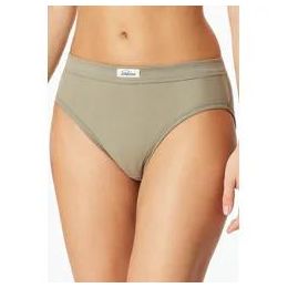 Taillenslip Schiesser "Revival Kollektion", Damen, Gr. 38, 713, gr&uuml;n, Feinripp, Obermaterial: 95% Baumwolle, 5% Elasthan, k&ouml;rpernah, Unterhosen Taillenslip, Traditionelles, gewebtes Schiesser-Logo am Bund