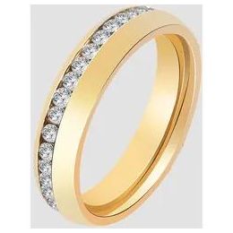 Adelia&acute;s Fingerring ADELIA ́S "Damen Ring aus Edelstahl mit Strass Steinchen" Gr. 54, gold, Fingerringe, Damen, 54, Edelstahl, Fingerring