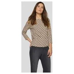 3/4-Arm-Shirt Rabe, Damen, Gr. 38, mandel, Jersey, Obermaterial: 92% Baumwolle, 8% Elasthan, bedruckt, regular fit normal, Rundhals, gerader Abschluss, Shirts 3/4-Arm-Shirt, mit All-Over Print