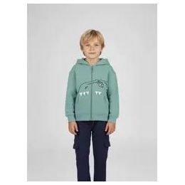 Kapuzensweatjacke Blue Seven, Jungen, Gr. 104, gletscher, Sweatware, Obermaterial: 100% Baumwolle, bedruckt, unifarben, Basic normal, Rundhals, Rippb&uuml;ndchen, Sweatjacken