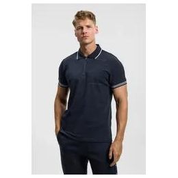 Poloshirt CAMP DAVID, Herren, Gr. 4XL, blau, Single Jersey, Material: 95% Baumwolle, 5% Elasthan, bedruckt, regular fit normal, hoch geschlossener Ausschnitt, eingesetzt B&uuml;ndchen, Shirts, mit reflektierenden Details