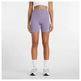 Laufshorts New Balance "NB HARMONY HIGH RISE SHORT 6", Gr. L, N-Gr, candied viol, Obermaterial: 78% Polyester, 22% Elasthan, Hosen, f&uuml;r Fitness und sportliche Aktivit&auml;ten, sportlicher Stil