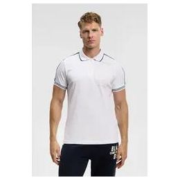 Poloshirt CAMP DAVID, Herren, Gr. 4XL, wei&szlig;, Single Jersey, Material: 95% Baumwolle, 5% Elasthan, bedruckt, regular fit normal, hoch geschlossener Ausschnitt, eingesetzt B&uuml;ndchen, Shirts, mit reflektierenden Details