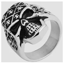 Adelia&acute;s Fingerring ADELIA ́S "Herren Ring Totenkopf aus Edelstahl" Gr. 72, silber, Fingerringe, Herren, 72, Edelstahl, Fingerring