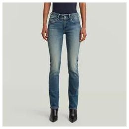 G-Star Raw Straight-Jeans G-STAR "Midge", Damen, Gr. 28, L&auml;nge 30, antique faded scorodite, Denim/Jeans, Obermaterial: 94% Baumwolle, 4% Elastomultiester, 2% Elasthan, straight fit lang, Jeans Straight-Jeans, 5-Pocket-Design mit markanten Steppn&auml;hten