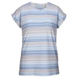 T-Shirt "GS 41 WMN TSHRT", Damen, Gr. 38, graublau, Obermaterial: 65% Polyester, 30% Baumwolle, 5% Elasthan, G.I.G.A. DX BY KILLTEC, Rundhals, Shirts T-Shirt, Weiches, strapazierf&auml;higes T-Shirt mit gestreiftem Design