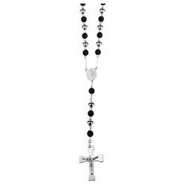 Adelia&acute;s Gliederkette ADELIA ́S "Damen Halskette &ndash; Rosenkranzkette aus Edelstahl 80 cm", schwarz, Halsketten, Damen, 80cm, Edelstahl, Gliederkette, Sch&ouml;ne Geschenkidee zum Muttertag