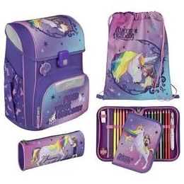 Schulranzen Scooli "Easy Start", Kinder, Gr. B/H/T: 29,5cm x 36,5cm x 29cm, unicorn academy, Polyester, Rucks&auml;cke