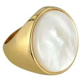 Adelia&acute;s Fingerring ADELIA ́S "Damen Ring aus Edelstahl mit Perlmutt" Gr. 56, gold, Fingerringe, Damen, 56, Edelstahl, Fingerring