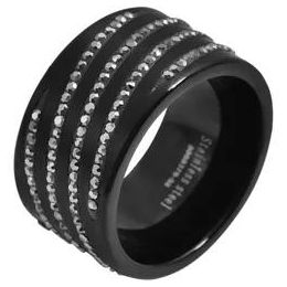 Adelia&acute;s Fingerring ADELIA ́S "Damen Ring aus Edelstahl" Gr. 58, schwarz, Fingerringe, Damen, 58, Edelstahl, Fingerring