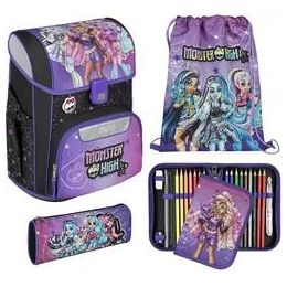 Schulranzen Scooli "Easy Start", Kinder, Gr. B/H/T: 29,5cm x 36,5cm x 29cm, monster high, Polyester, Rucks&auml;cke